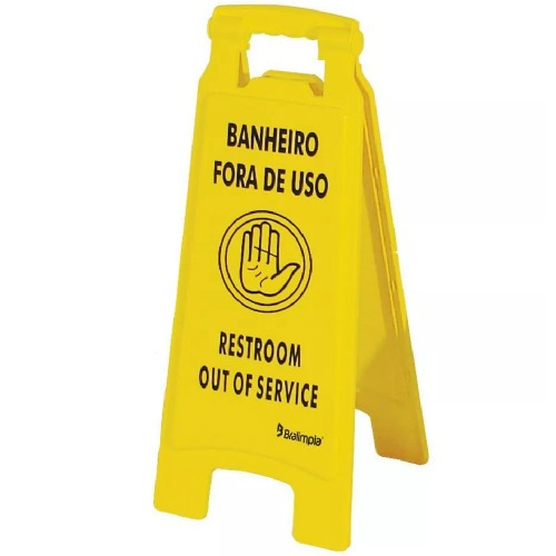 Cavalete de sinalização banheiro fora de uso 6 peças - MVPL2002 - Bralimpia