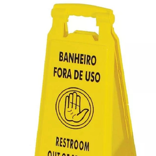 Cavalete de sinalização banheiro fora de uso 6 peças - MVPL2002 - Bralimpia