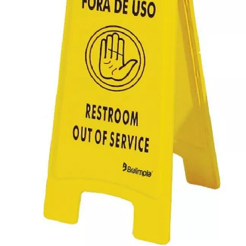 Cavalete de sinalização banheiro fora de uso 6 peças - MVPL2002 - Bralimpia